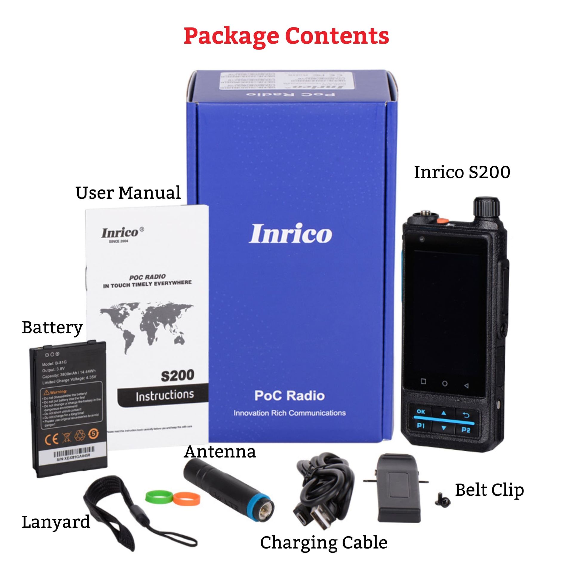 Inrico S200 4G/LTE/Wi-Fi Android PoC Radio