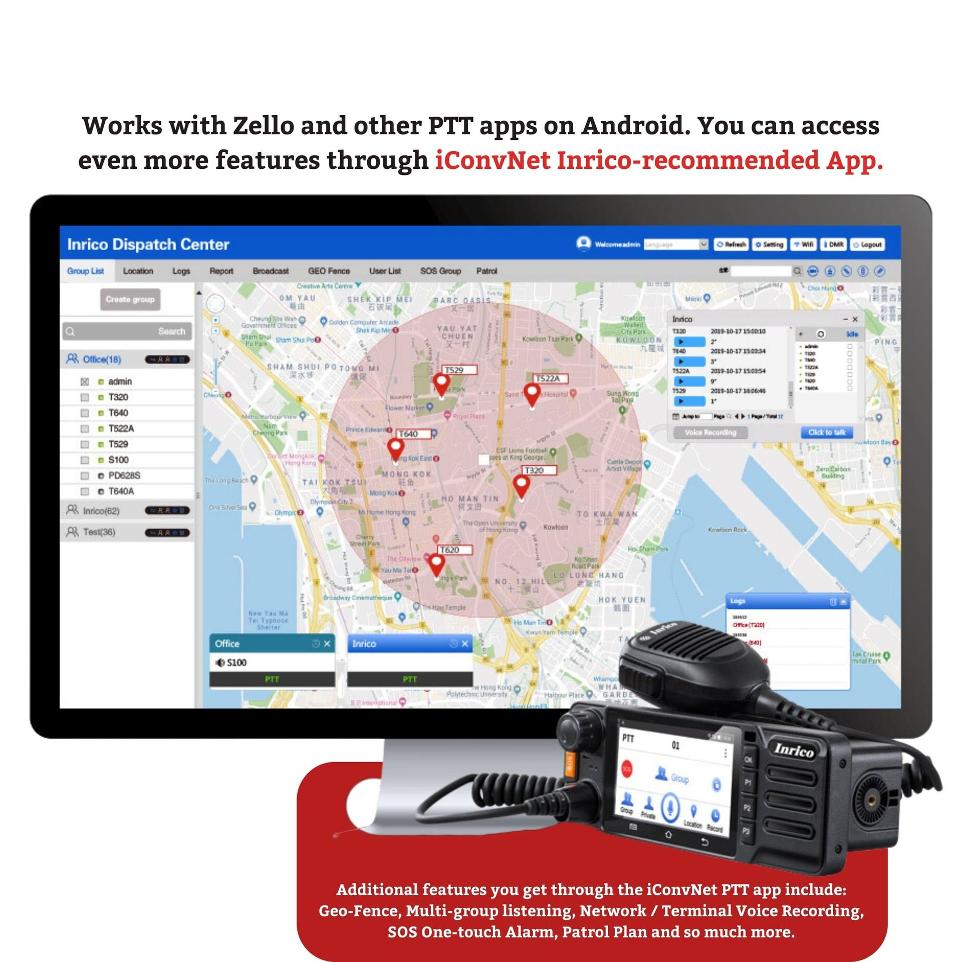 Inrico TM-9 4G/LTE/Wi-Fi Android PoC Radio